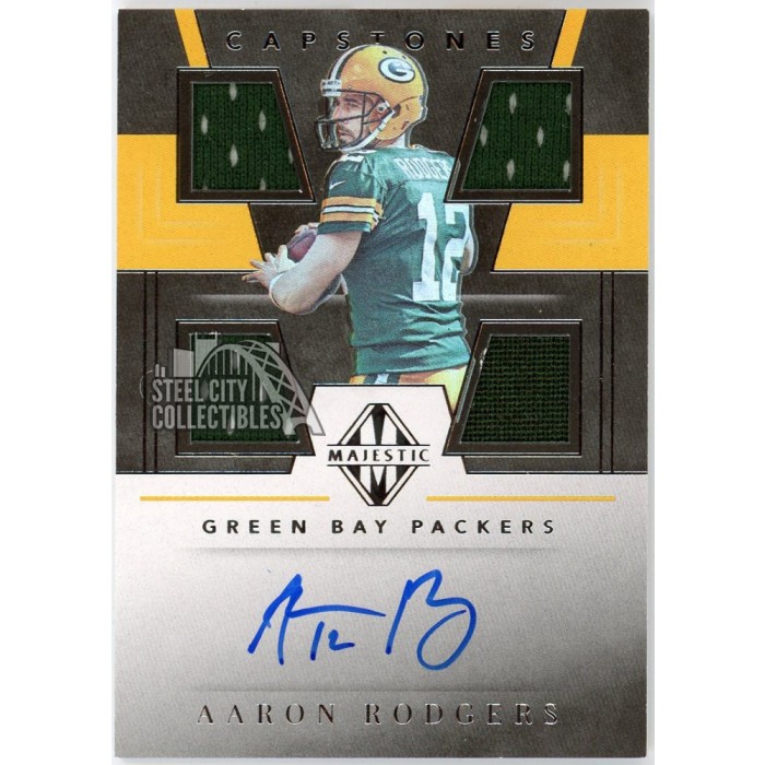 Aaron Rodgers 2019 Panini Majestic Capstones Jersey Autograph Card #CP ...