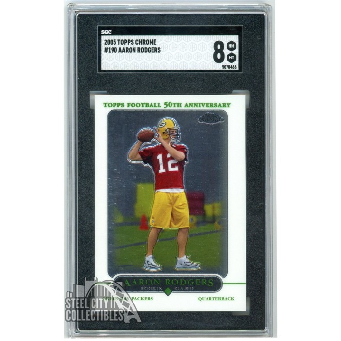 Aaron Rodgers 2005 Topps Chrome Rookie Card #190 SGC 8 NM-MT | Steel City Collectibles