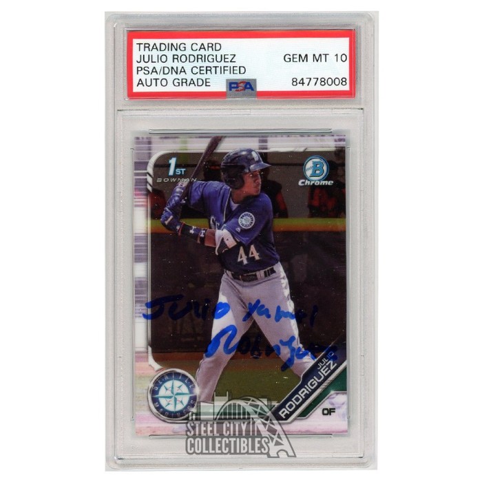 Julio Rodriguez 2019 Bowman Chrome 1st Autograph Card #BCP-33 Full Name ...