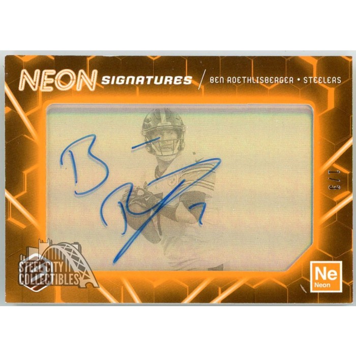 Ben Roethlisberger 2018 Panini Elements Neon Autograph Card #NS3-BR 1/3 ...