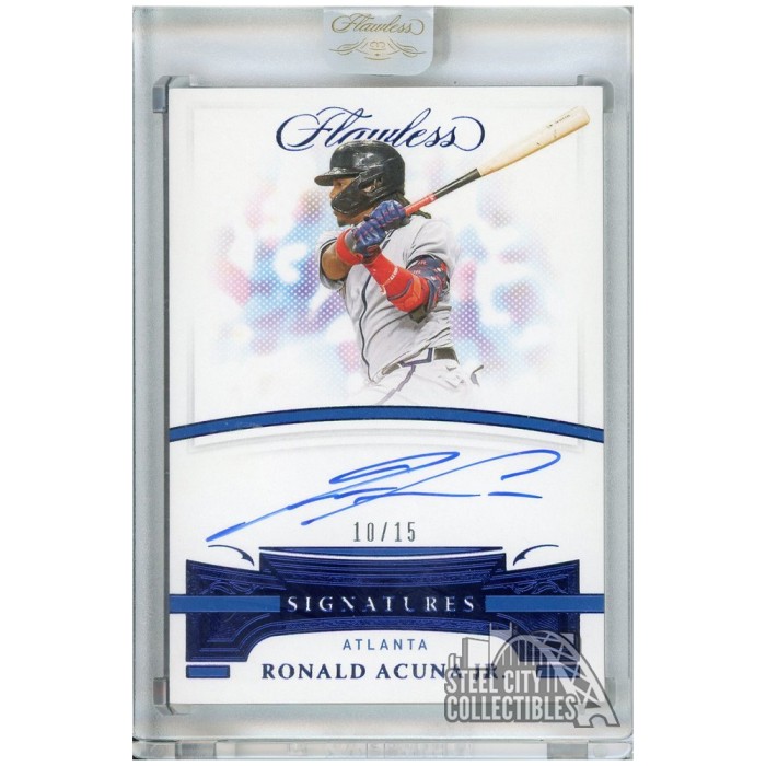 Ronald Acuna Jr 2021 Flawless Signatures Blue Autograph Card #FS-RA 10/ ...