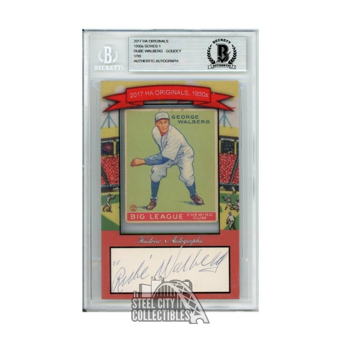 Rube Walberg Autographed 2017 HA Originals 1930s Series 1 Goudey 1/10 ...