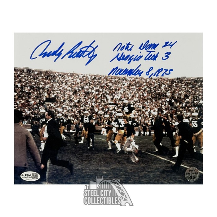 Rudy Ruettiger Score INSC Autographed Notre Dame 8x10 Photo - JSA ...