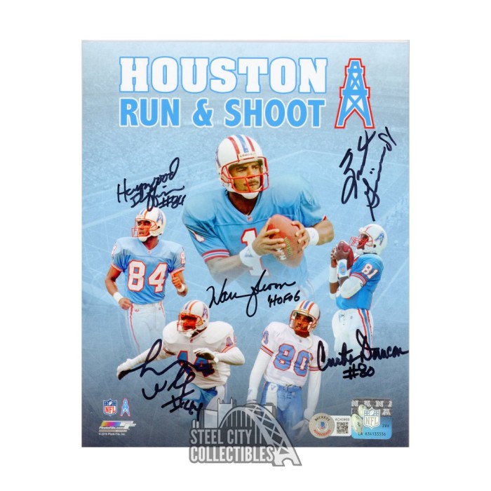 Houston Autographed Run & Shoot 8x10 Football Photo - BAS | Steel City ...