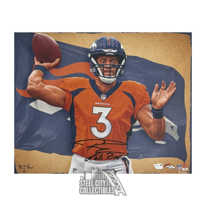 Russell Wilson Lets Ride! Autographed Denver 16x20 Football Photo /3 ...