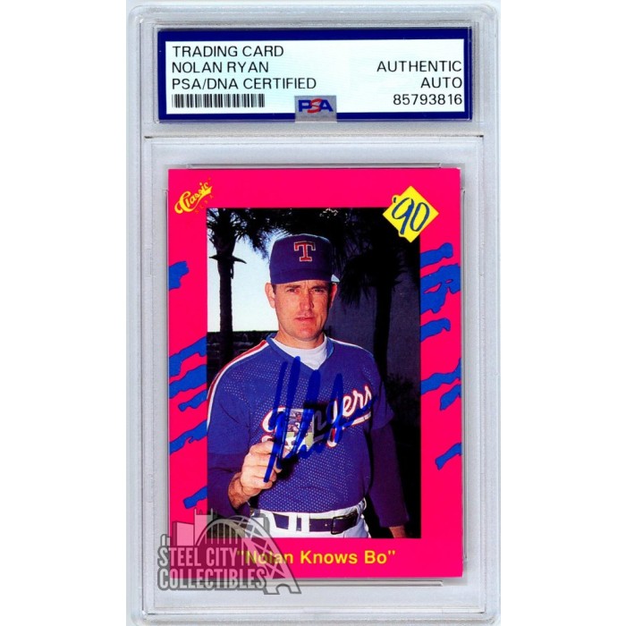 Nolan Ryan 1990 Classic "Nolan Knows Bo" Autograph Card #T26 PSA/DNA ...