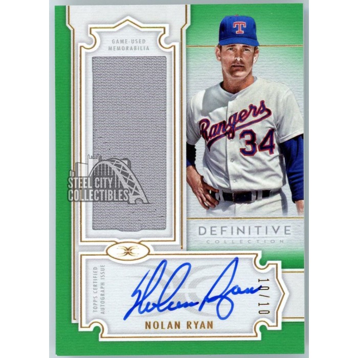 Nolan Ryan 2020 Topps Definitive Green Jersey Autograph Card #DARC-NRY ...