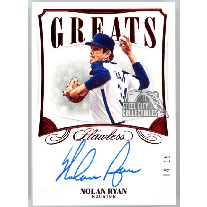 Nolan Ryan 2020 Panini Flawless Greats Ruby Autograph Card #GA-NR 04/15 ...