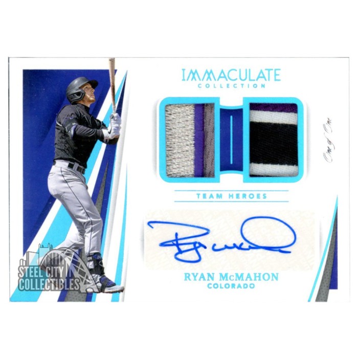Ryan McMahon 2021 Panini Immaculate Team Heroes Platinum Autograph ...