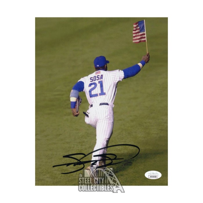 Sammy Sosa Autographed Chicago 8x10 Baseball Photo - JSA (American Flag ...