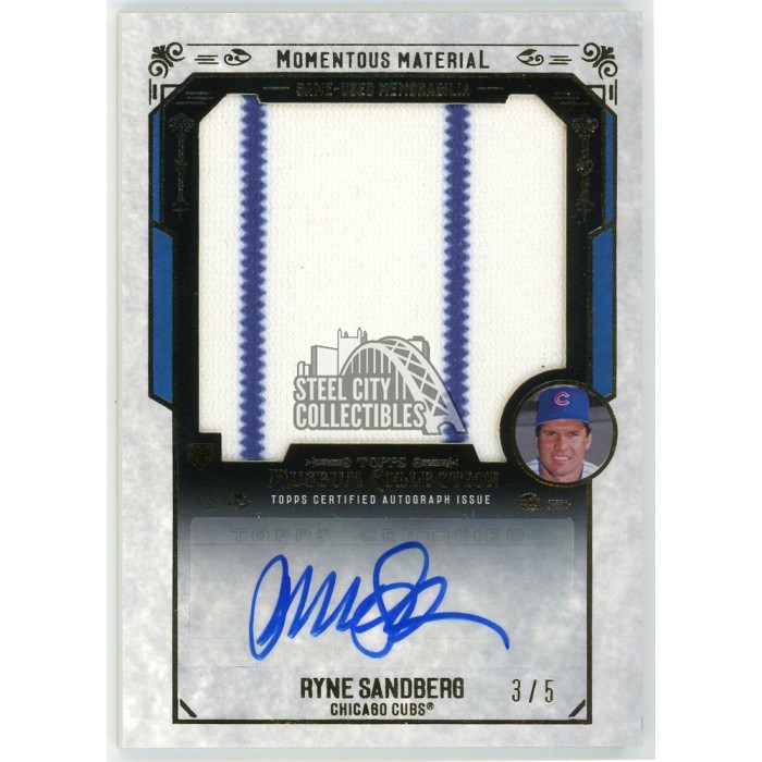 Ryne Sandberg 2015 Topps Museum Collection Momentous Gold Jumbo Patch ...