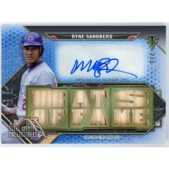 Ryne Sandberg 2021 Topps Triple Threads Blue Triple Relic Autograph ...