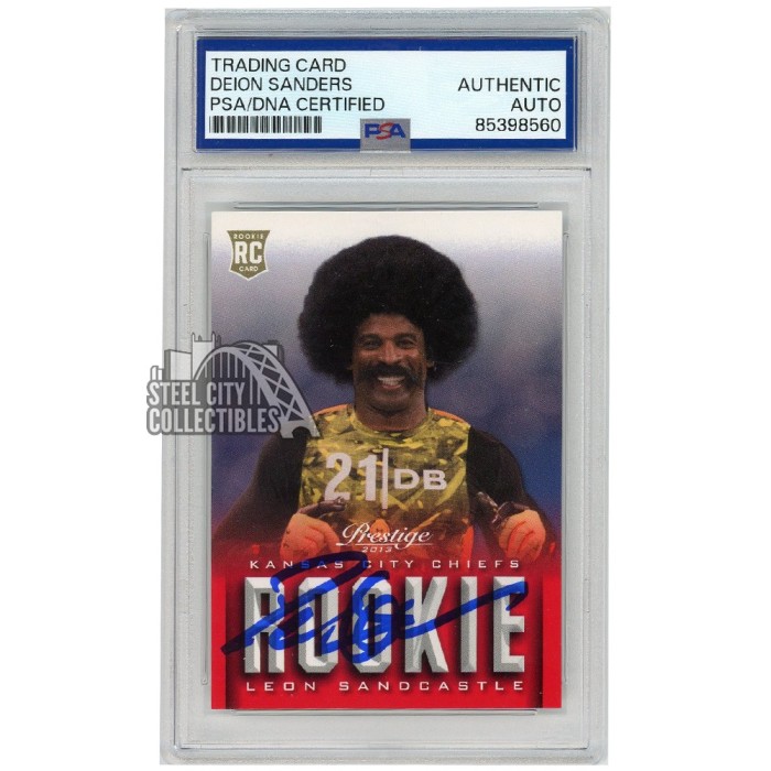 Deion Sanders 2013 Panini Prestige Leon Sandcastle Autograph Card #301 ...