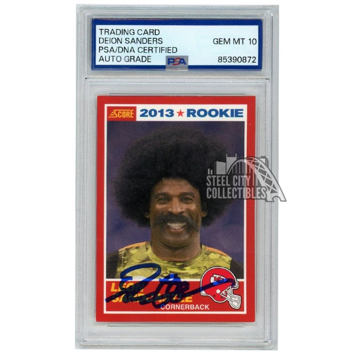 Deion Sanders 2013 Panini Score Leon Sandcastle Red Autograph Card #441 ...