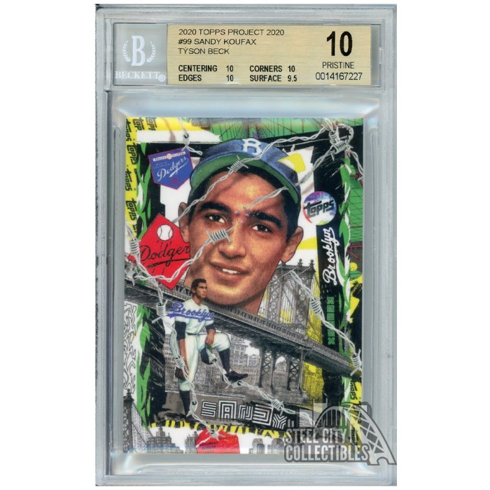 Sandy Koufax Topps Project 2020 Card #99 1955 Topps by Tyson Beck BGS ...