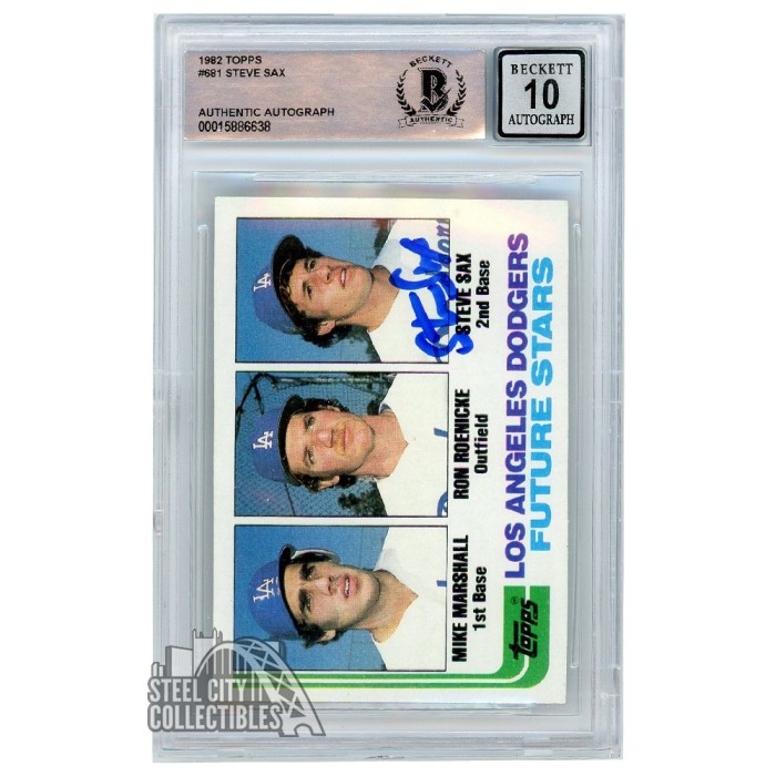 Steve Sax 1982 Topps Autograph Rookie Card #681 BAS 10 | Steel City ...