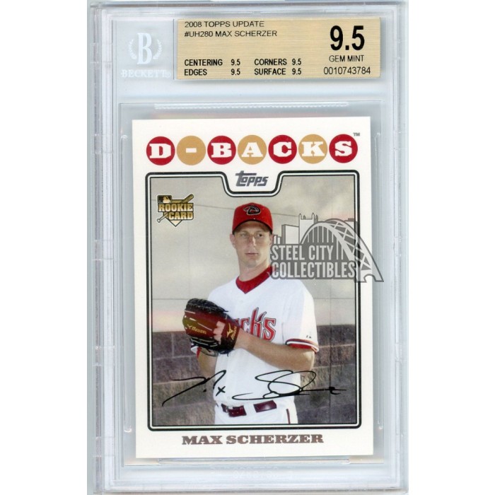 Max Scherzer 2008 Topps Update Rookie Card #UH280 BGS 9.5 (Subgrades ...