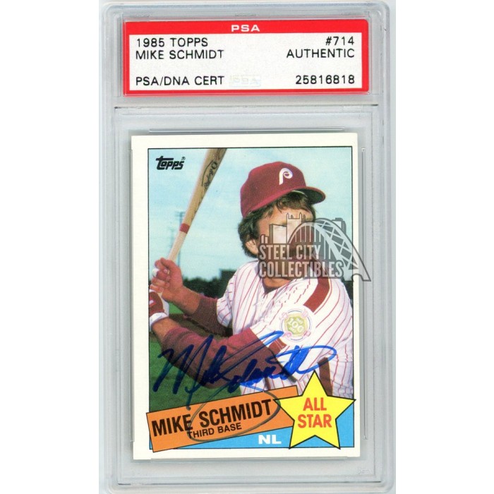 Mike Schmidt 1985 Topps Autograph Card #714 PSA/DNA | Steel City ...