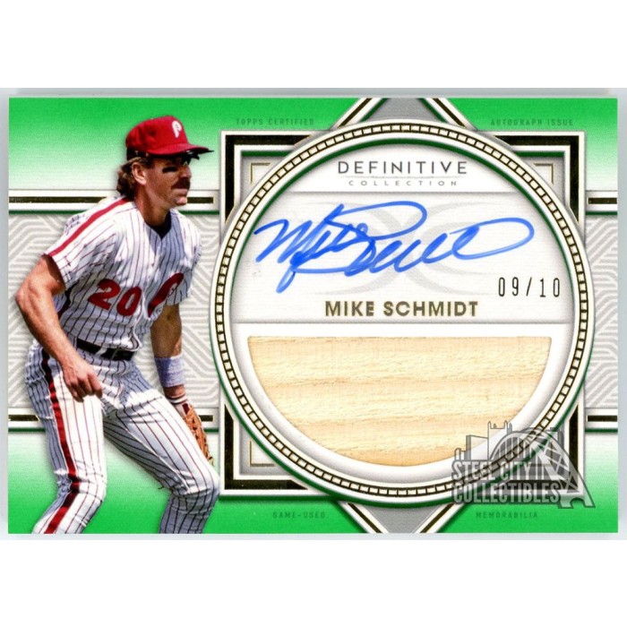 Mike Schmidt 2022 Topps Definitive Green Relic Autograph Card #DARC-MSC ...