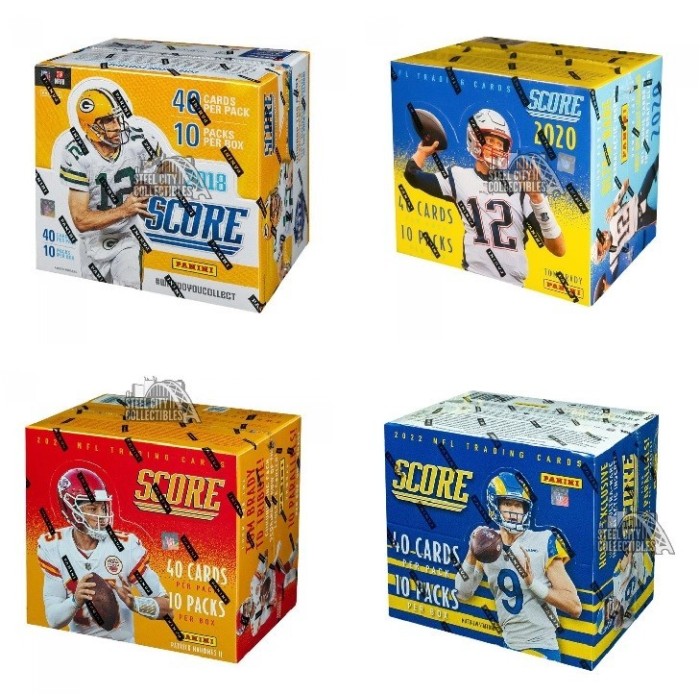 2018, 2020-22 Panini Score Football Hobby 4-Box Random 4-Pack Group ...