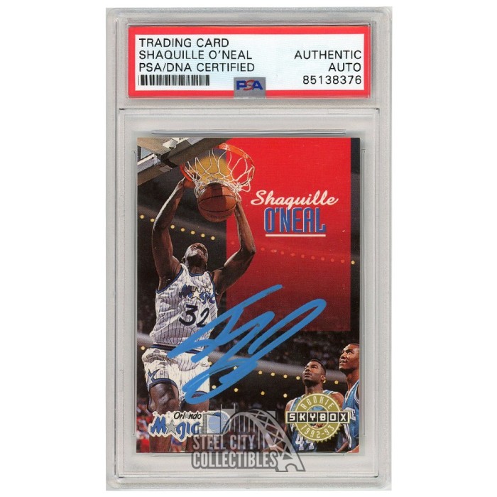 Shaquille O'Neal 1992-93 Skybox Rookie Autograph Card #382 PSA/DNA ...