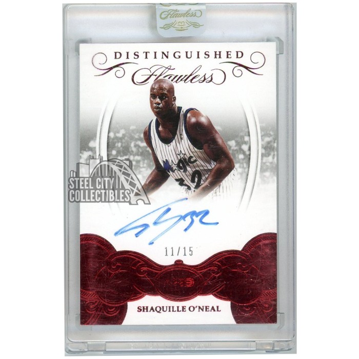 Shaquille O'Neal 2017-18 Panini Flawless Distinguished Red Autograph 11 ...