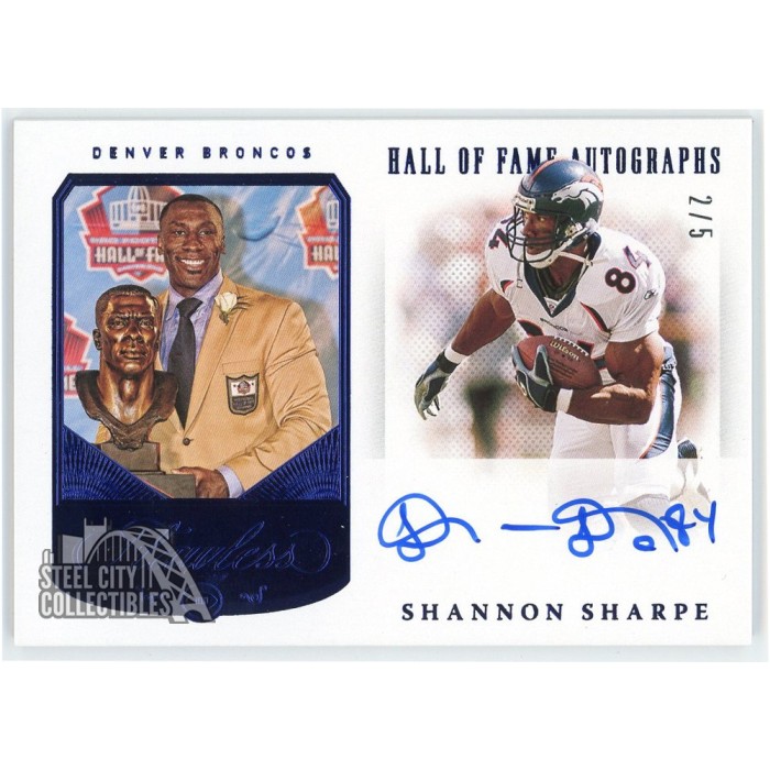 Shannon Sharpe 2021 Panini Flawless Hall Of Fame Sapphire Auto #HFA-SSH 2/5 | Steel City ...