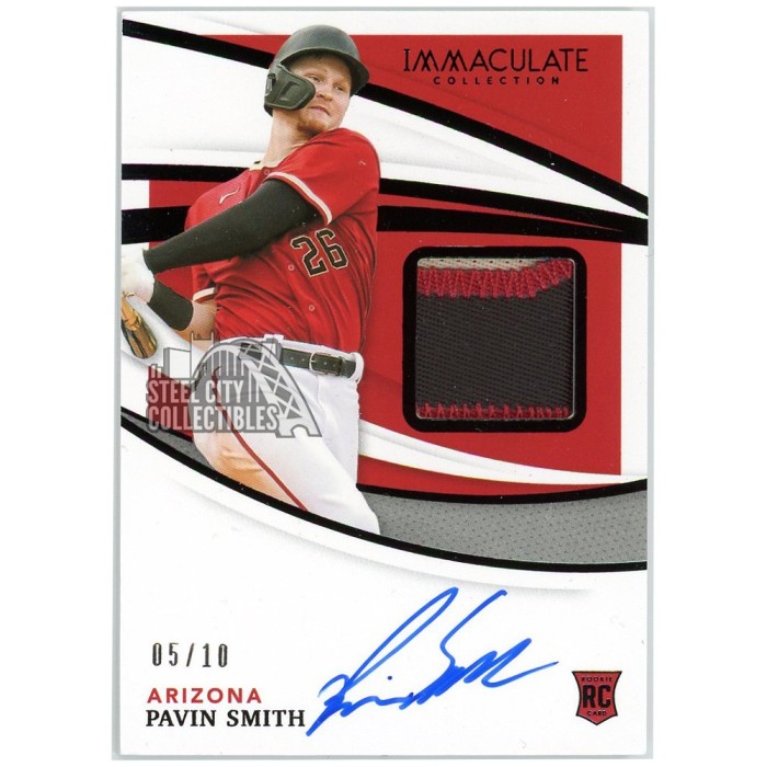 Pavin Smith 2021 Panini Immaculate Black Rookie Patch Autograph Card # ...