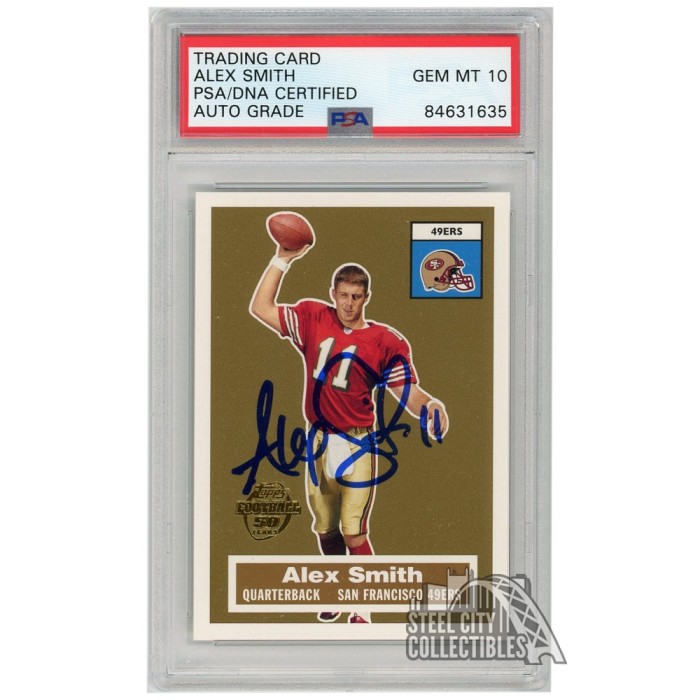 Alex Smith 2005 Topps '56 Throwback Autograph RC Card #16 PSA/DNA 10 ...