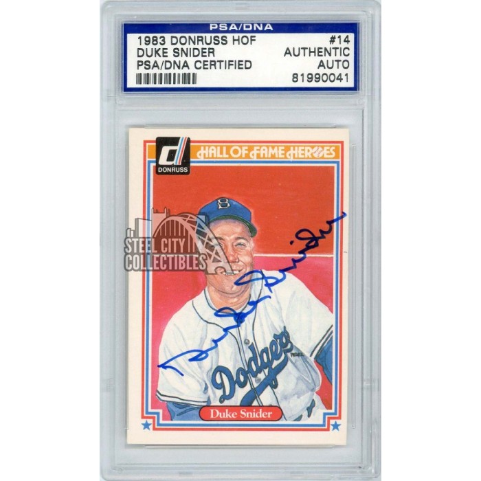 Duke Snider 1983 Donruss Hall of Fame Heroes Autograph Card #14 PSA/DNA ...