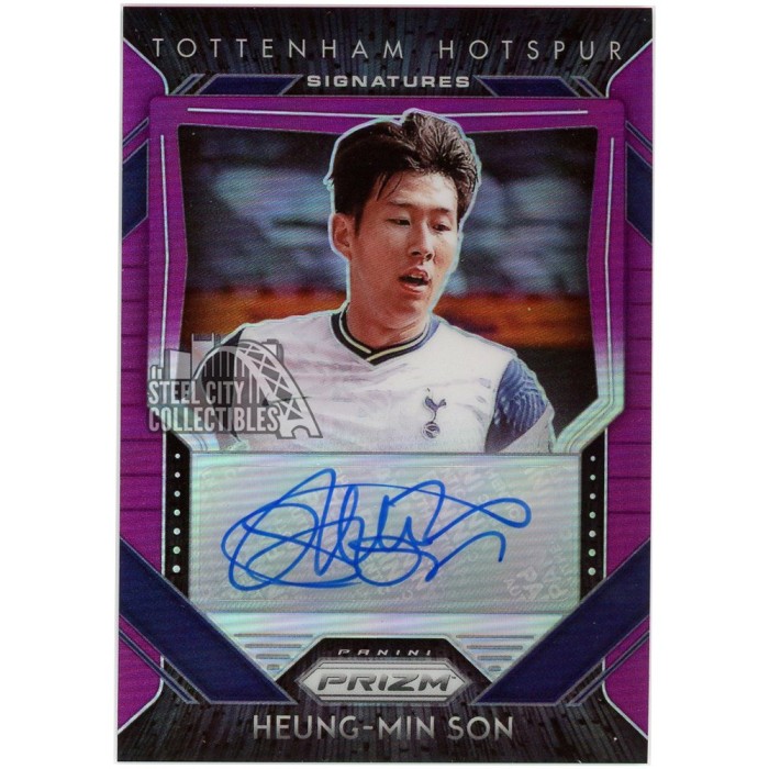 Heung-Min Son 2020-21 Panini Prizm Purple Autograph Card #S-HMS 60/99 ...