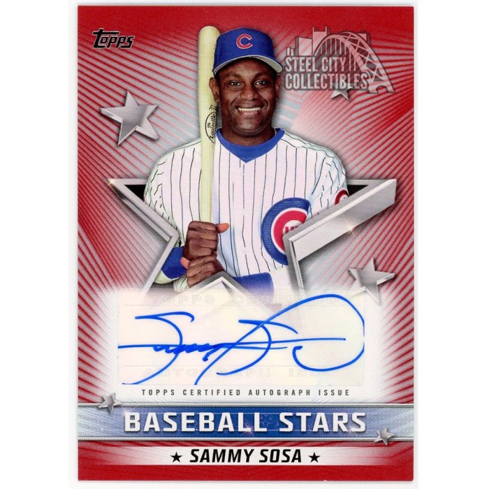 Sammy Sosa 2022 Topps Baseball Stars Red Autograph Card #BSA-SS 16/25 ...