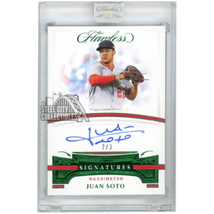 Juan Soto 2021 Panini Flawless Emerald Signatures Autograph Card #FS-JS ...