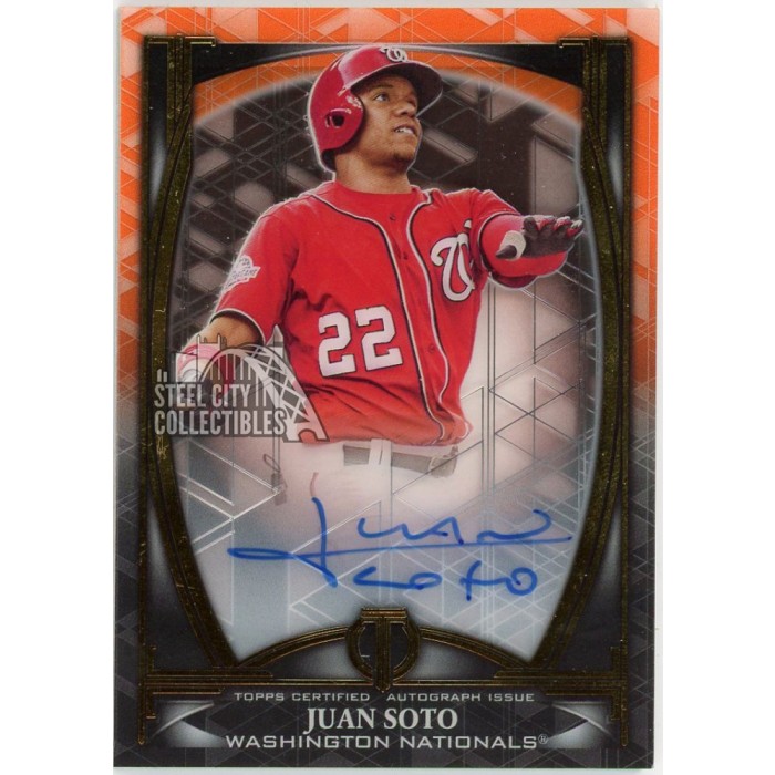 Juan Soto 2019 Tribute Iconic Perspectives Orange Autograph Card #IP-JS ...