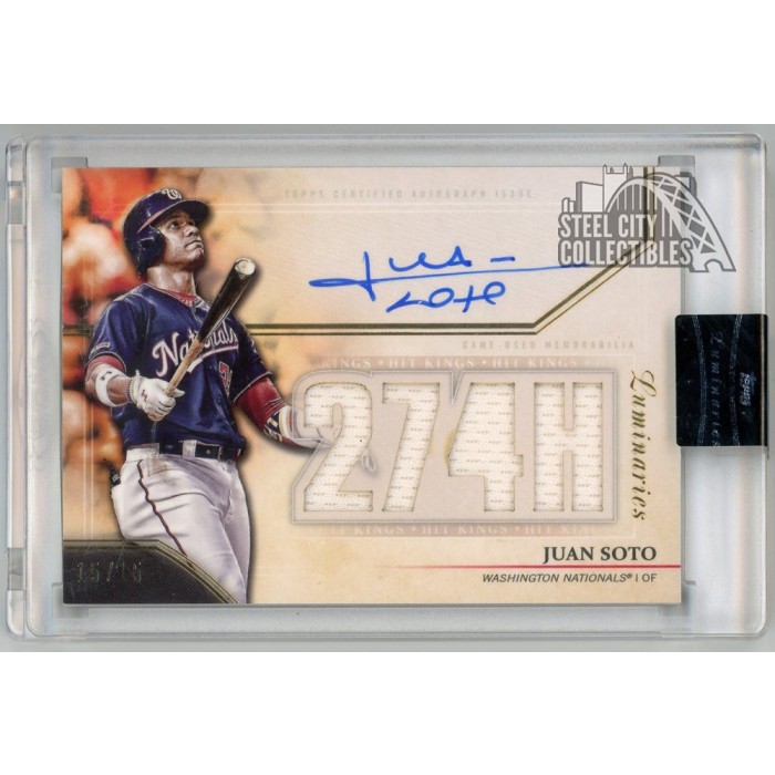 Juan Soto 2020 Topps Luminaries Hit Kings Patch Autograph Card #HKAR-JS ...