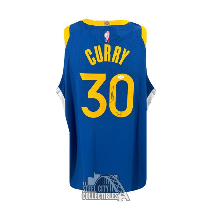 Stephen Curry "Steph" Autographed Golden State Warriors Blue Authentic ...