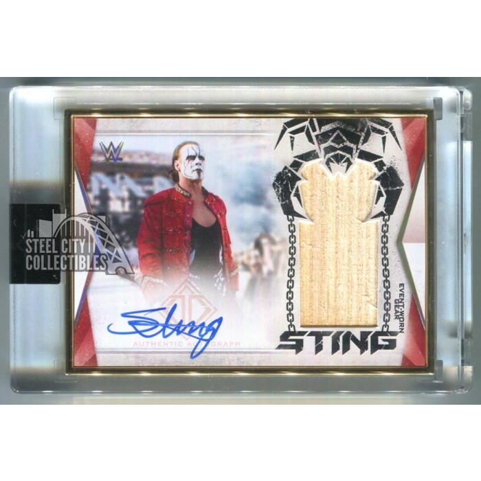 Sting 2020 Topps Transcendent WWE Tribute Autograph Bat Relic Card ...