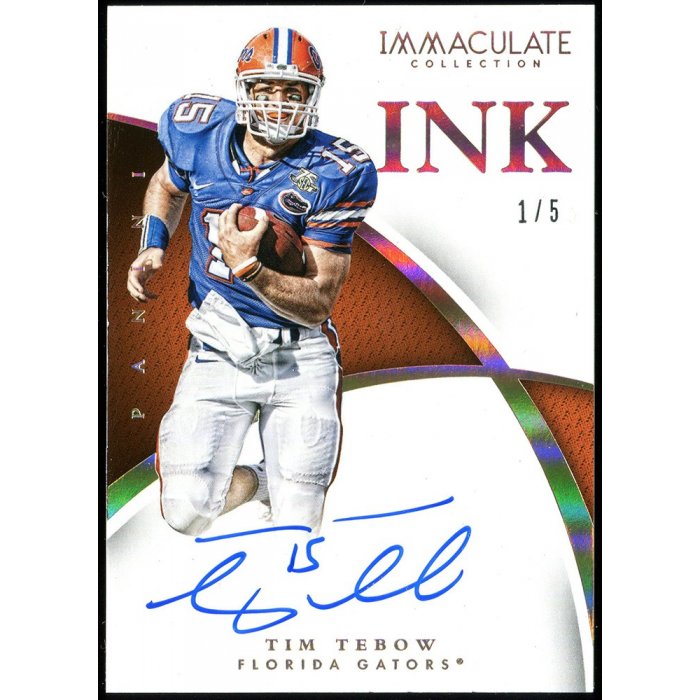 Tim Tebow 2015 Panini Immaculate Collegiate Ink Autograph Gold Parallel ...