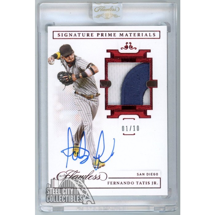 Fernando Tatis Jr. 2021 Panini Flawless Ruby Patch Autograph Card #SPM ...