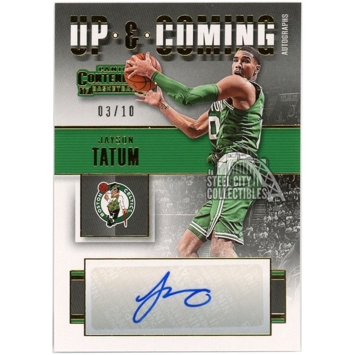 Jayson Tatum 2017-18 Panini Contenders Up & Coming Gold Rookie ...