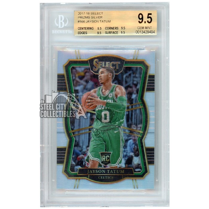 Jayson Tatum 2017-18 Panini Select Silver Rookie Card #166 BGS 9.5 ...