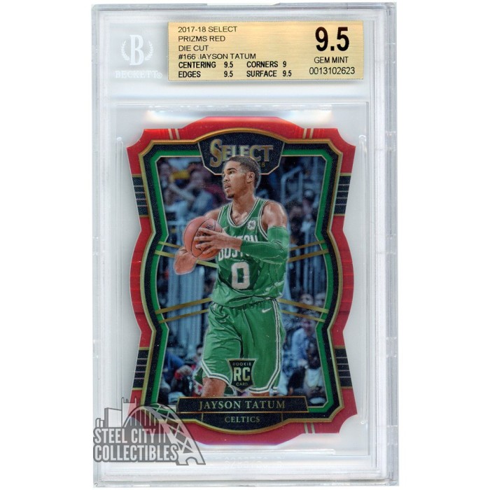 Jayson Tatum 2017-18 Panini Select Premier Level Red Die-Cut Rookie ...