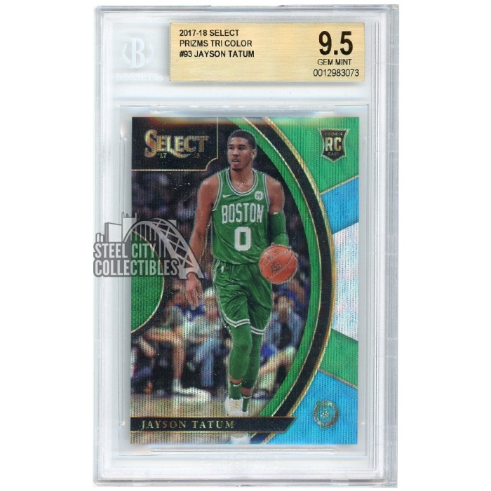 Jayson Tatum 2017-18 Panini Select Tri-Color Rookie Card #93 BGS 9.5 ...
