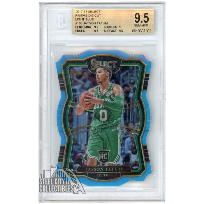 Jayson Tatum 2017-18 Panini Select Premier Level Light Blue Die-Cut ...