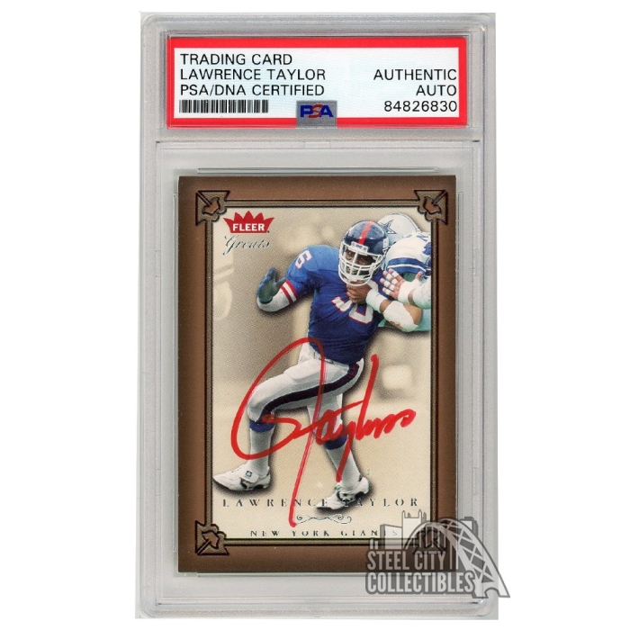 Lawrence Taylor 2004 Fleer Greats Autograph Card #52 PSA/DNA (Red ...