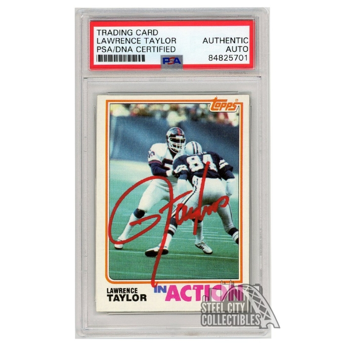 Lawrence Taylor 1982 Topps In Action Autograph Rookie Card #435 PSA/DNA ...