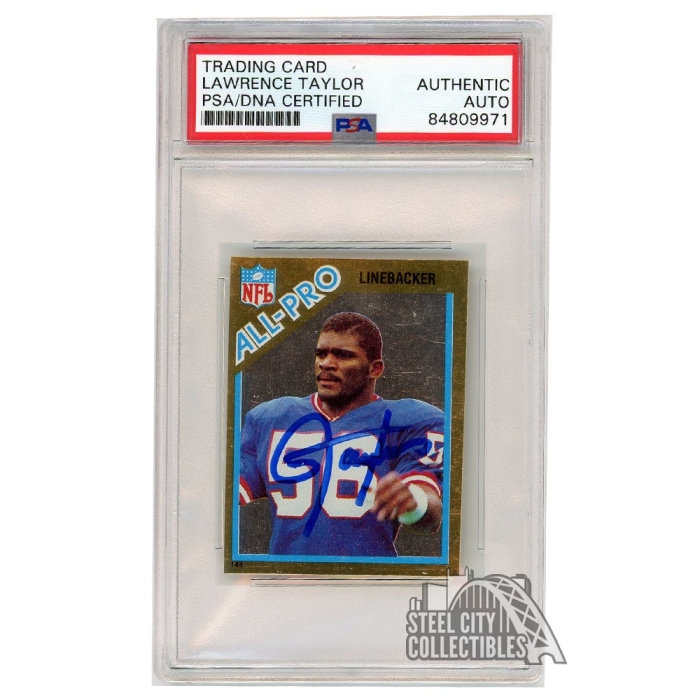 Lawrence Taylor 1982 Topps Stickers Autograph RC Card #144 PSA/DNA ...