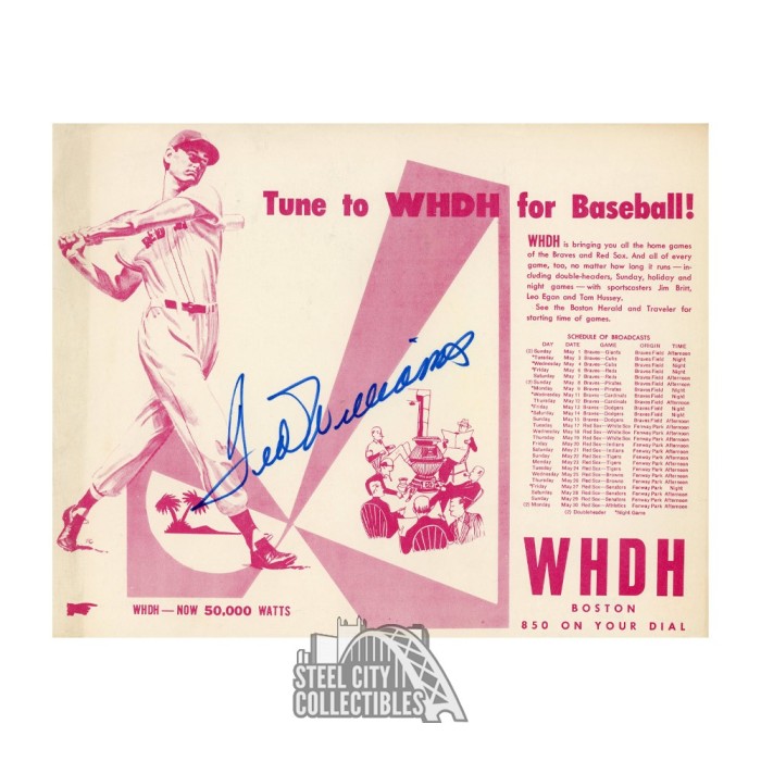 Ted Williams Autographed Boston Red Sox 8x10 Magazine Advertisement ...