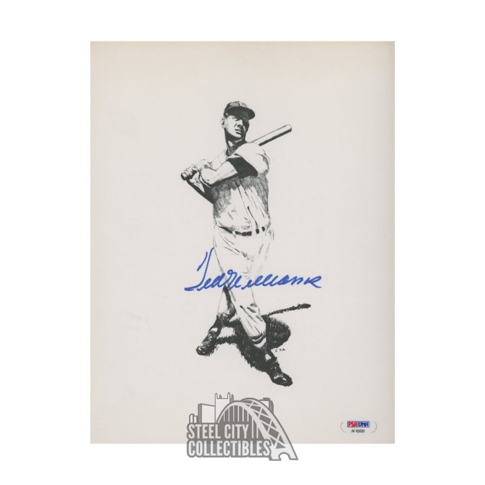 Ted Williams Autographed Boston Red Sox 8.5x11 Baseball Photo - PSA/DNA ...