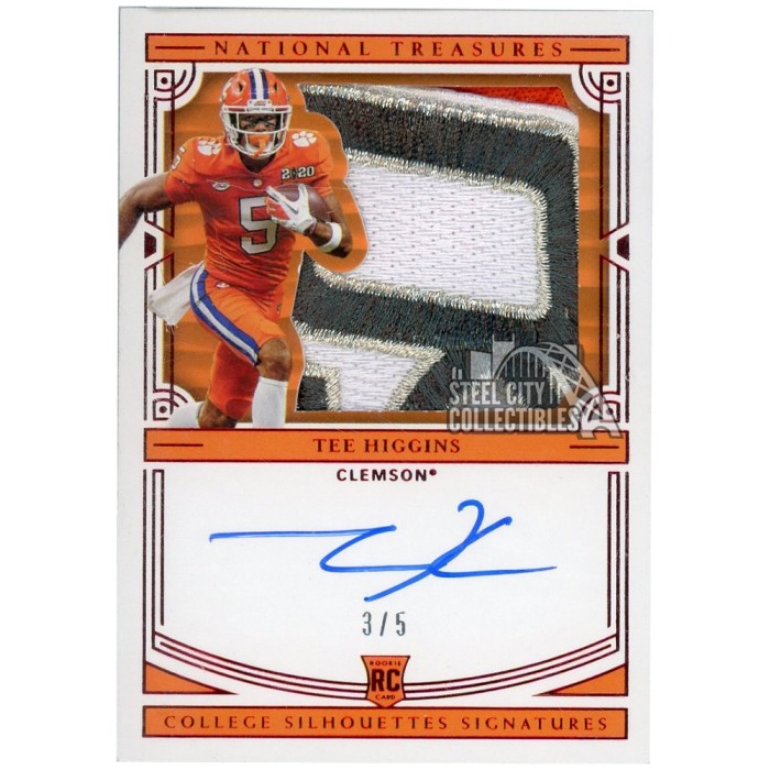 Tee Higgins 2020 Panini National Treasures Collegiate Silhouettes ...